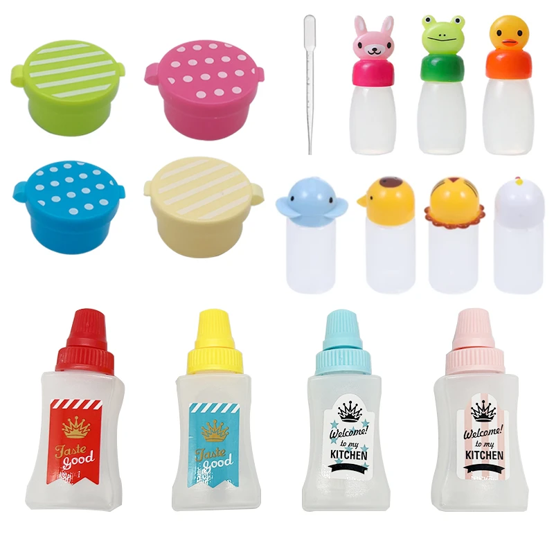 Mini Sauce Bottle Box Cartoon Fruit Fork Food Choice Heart Shaped ...