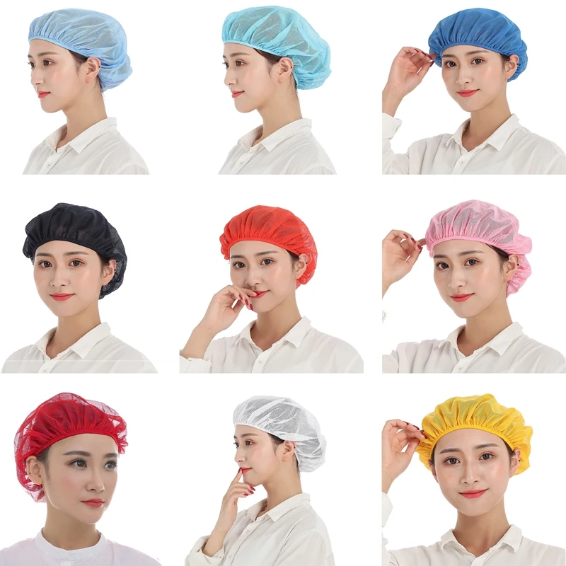 Black-Elastic-Chef-Net-Hat-Cook-Caps-Kitchen-Health-Work-Hats-Canteen ...
