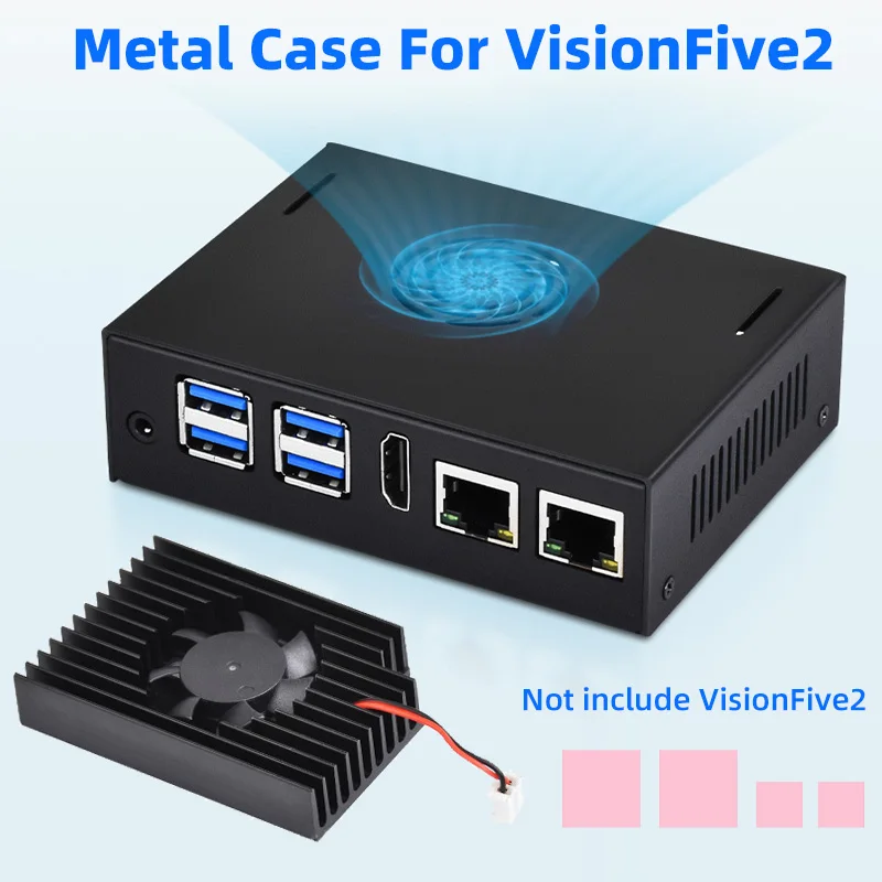 VisionFive5-Metal-Case-IP30-Protection-Grade-Shell-Built-in-Cooling-Fan ...
