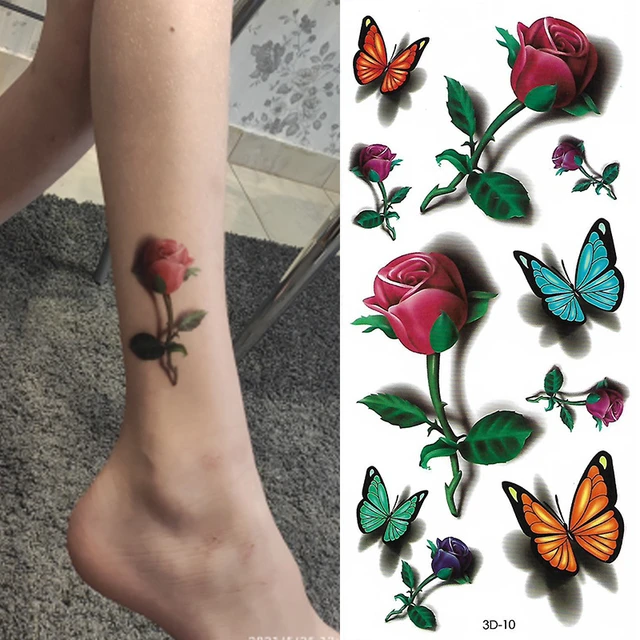 3d Rose Tattoo