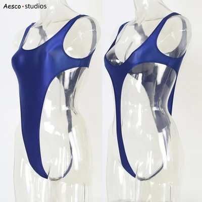 AESCO new oil glossy tights bodybuilding super T-shaped sportswear ...