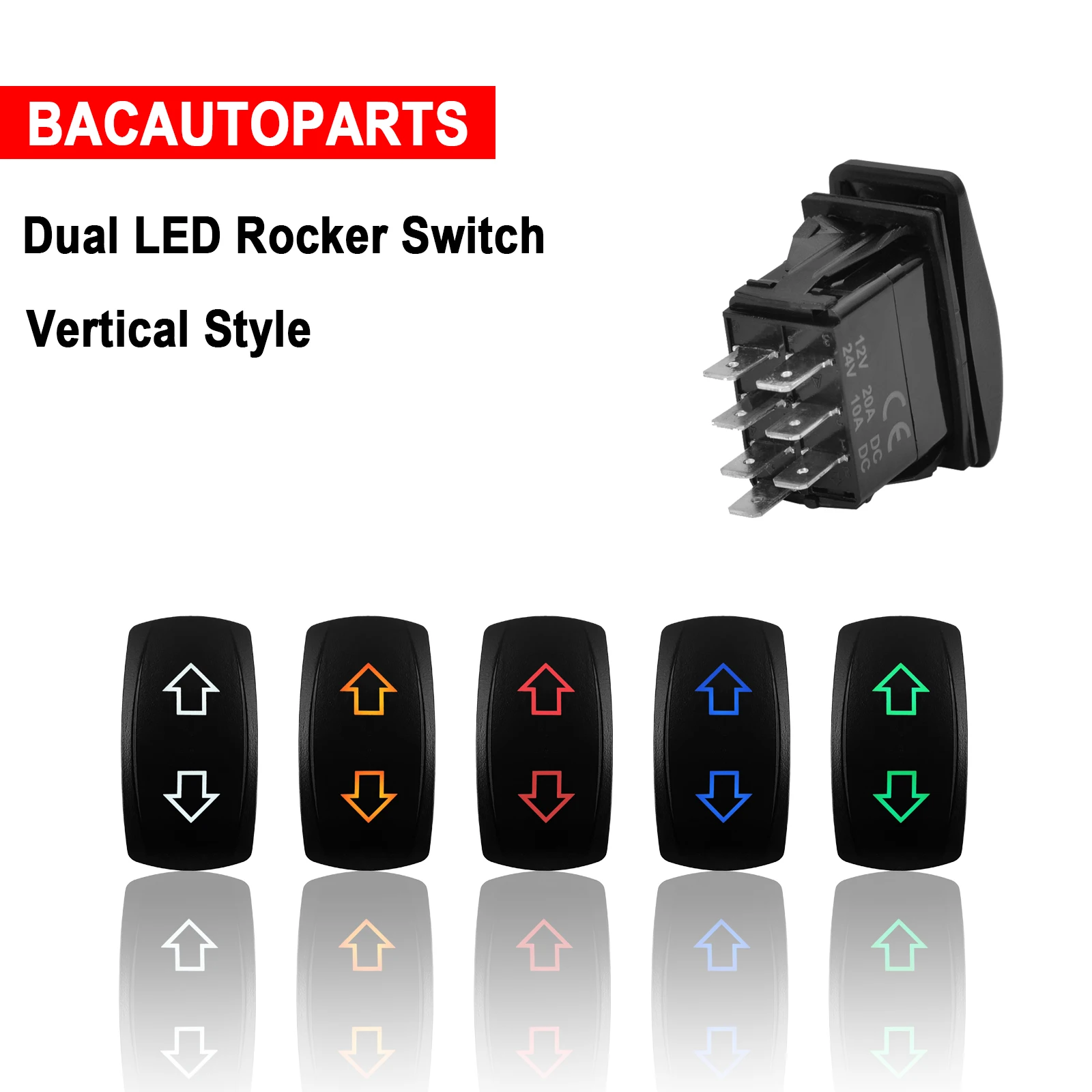 12V-DPDT-7PIN-ON-OFF-ON-Dual-LED-ARROWS-Rocker-Switch-For-Car-Marine ...