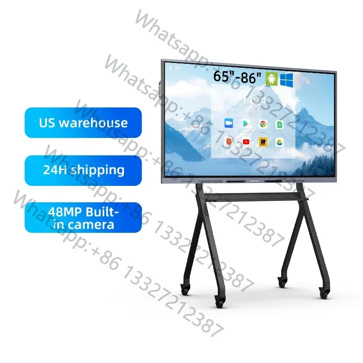 55/65/75/86/100 Inch Touch Screen LED Display TV Flat Digital Meet LCD ...