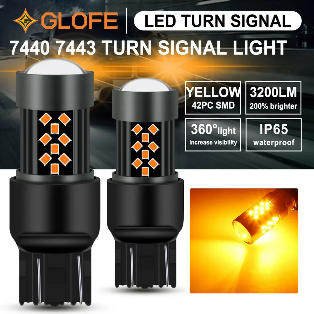 황색 황색 7440 Led 전면 방향 지시등, Chevy Silverado 1500 2019 2020 용|시그널 램프 ...