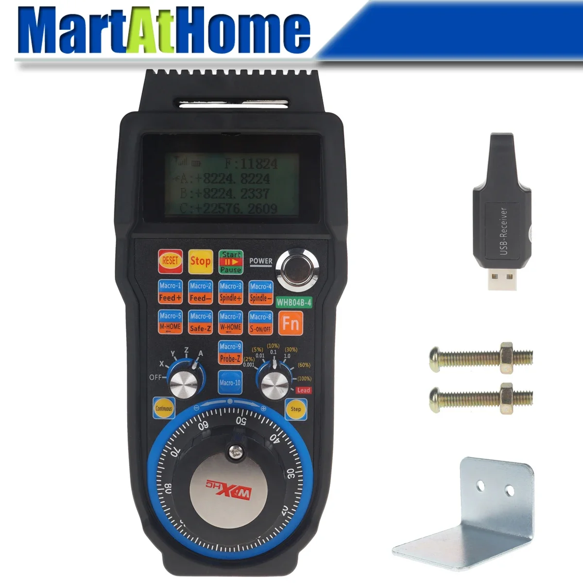 XHC WHB04B-4 WHB04B-6 CNC 4 6 Axis Wireless Mach3 MPG Pendant Handwheel ...
