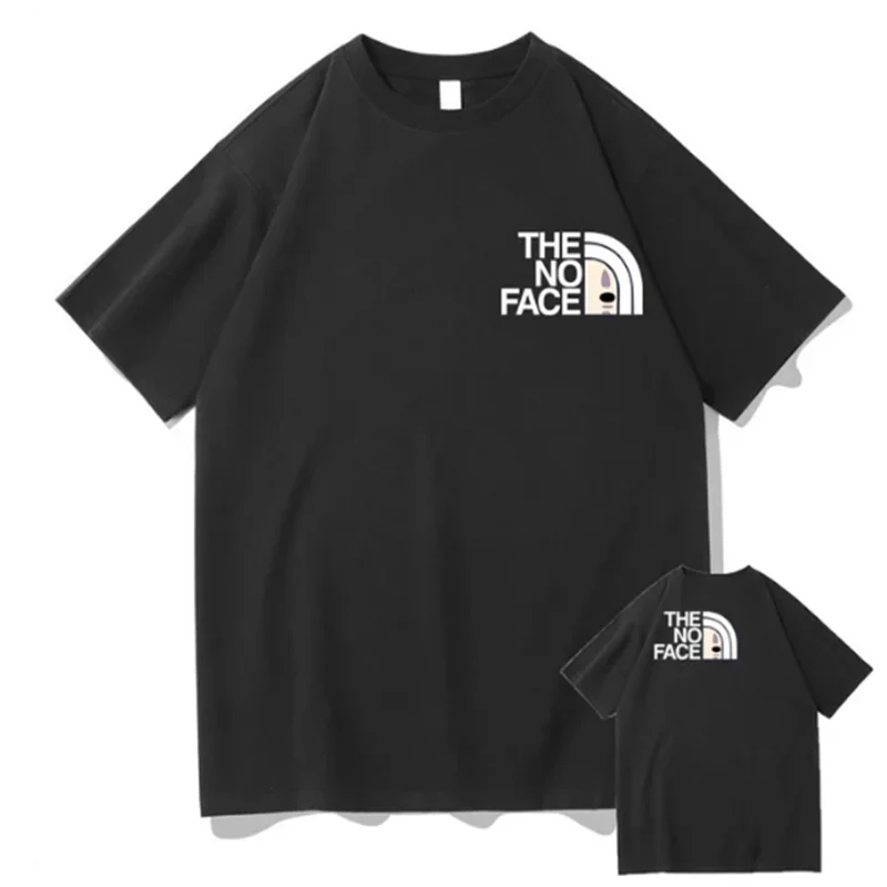 THE-NO-FACE-Letter-Logo-T-shirt-Plus-Size-Women-s-Double-Sided-Printing ...