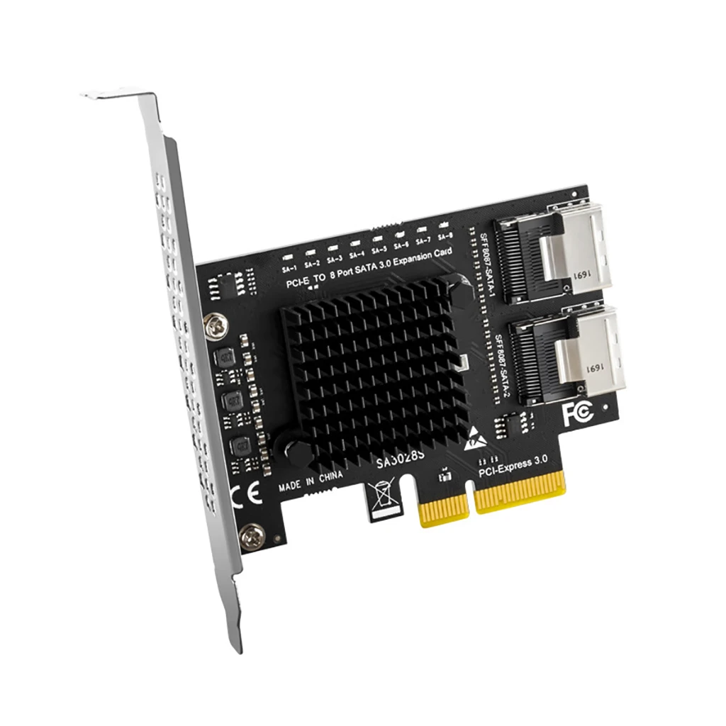 PCIe X4 To SFF8087 Mini SAS 8 Port SATA 3.0 to Controller PCIe3.0 to ...