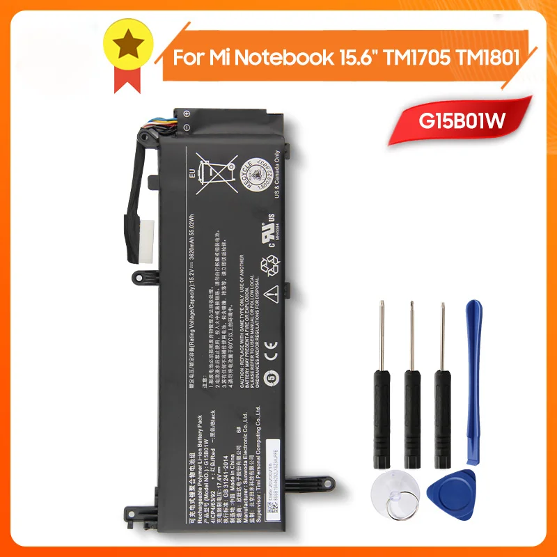 G15B01W Phone Battery For Xiaomi Mi Notebook 15.6" TM1705 TM1801 ...