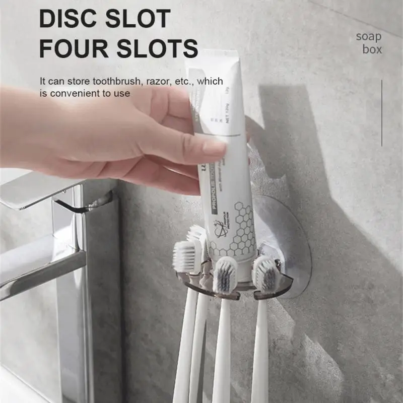 Self-adhesive-Toothbrush-Holder-Wall-Mount-Toothpaste-Storage-Rack ...