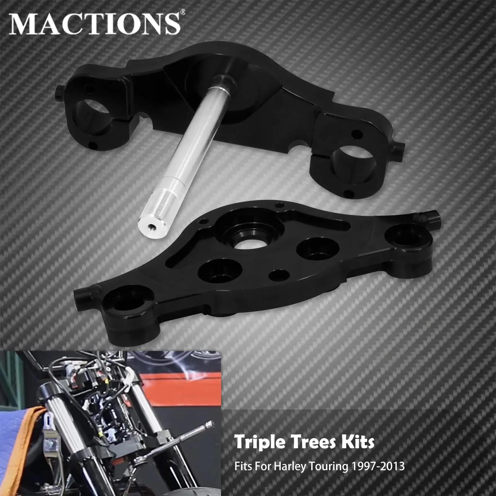 Motorrad-KO-Rake-21-23-R-der-Triple-Trees-Kit-11-Grad-F-r-Harley ...