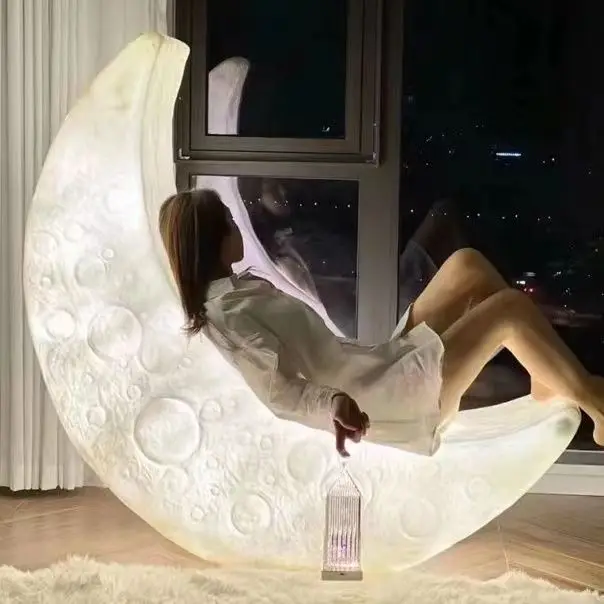 Moon Lamp Living Room Sofa Chair Luminous Atmosphere Floor Lamp Lounge ...