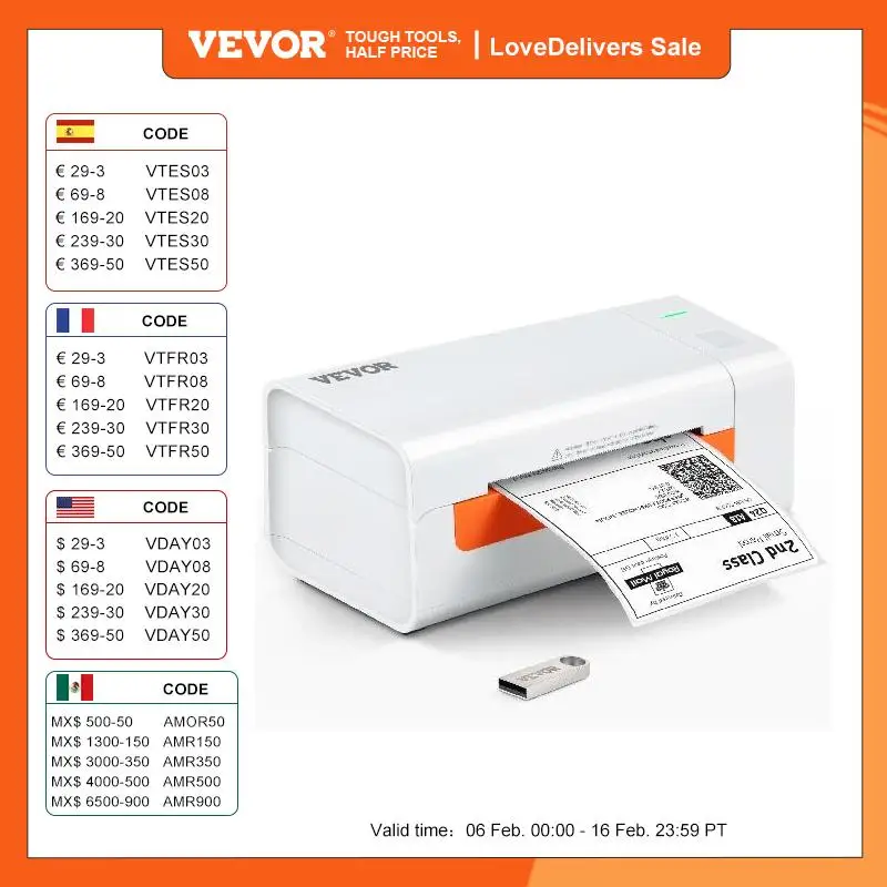 VEVOR-203dpi-Desktop-Thermal-Label-Printer-USB-Label-Maker-Sticker ...