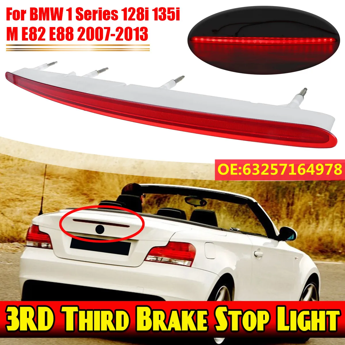 New-Red-Car-Third-Brake-Stop-Light-For-BMW-E87-E82-E88-2007-2013 ...