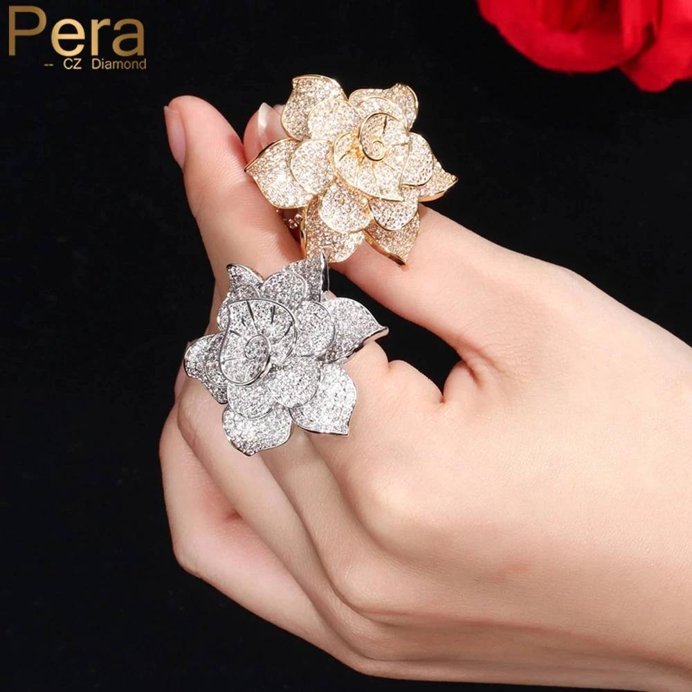 Big Stone Rings Women Gold | Big Statement Rings Women | Zirconia ...