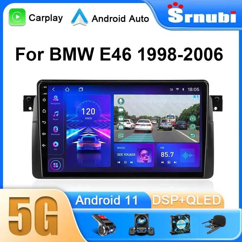 Android 11 Car Radio for BMW E46 M3 X5 1998-2006 Multimedia Video ...