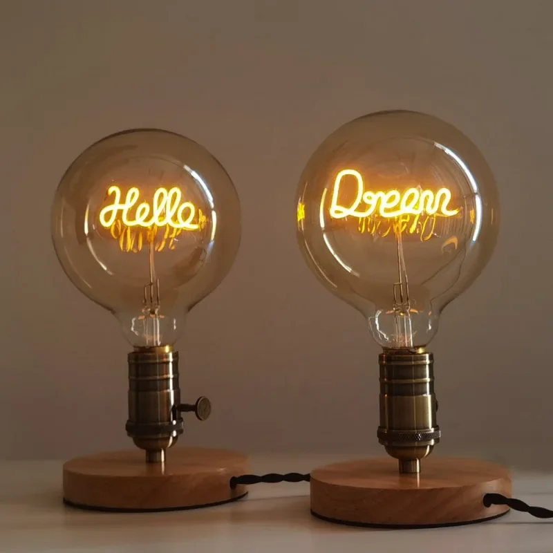 Edison-Led-Filament-Bulb-220V-E27-4W-2300K-Retro-Style-Curved-Letter ...