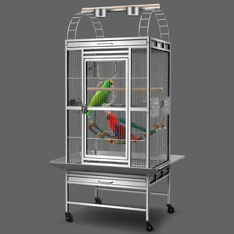 Stainless Steel Parrot Cage Medium Large Bird Cottage Extra Large Space ...