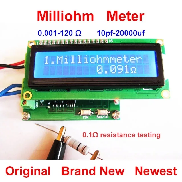 High Precision Milliohm Meter 0 to 120Ohm Low Resistance Tester ...