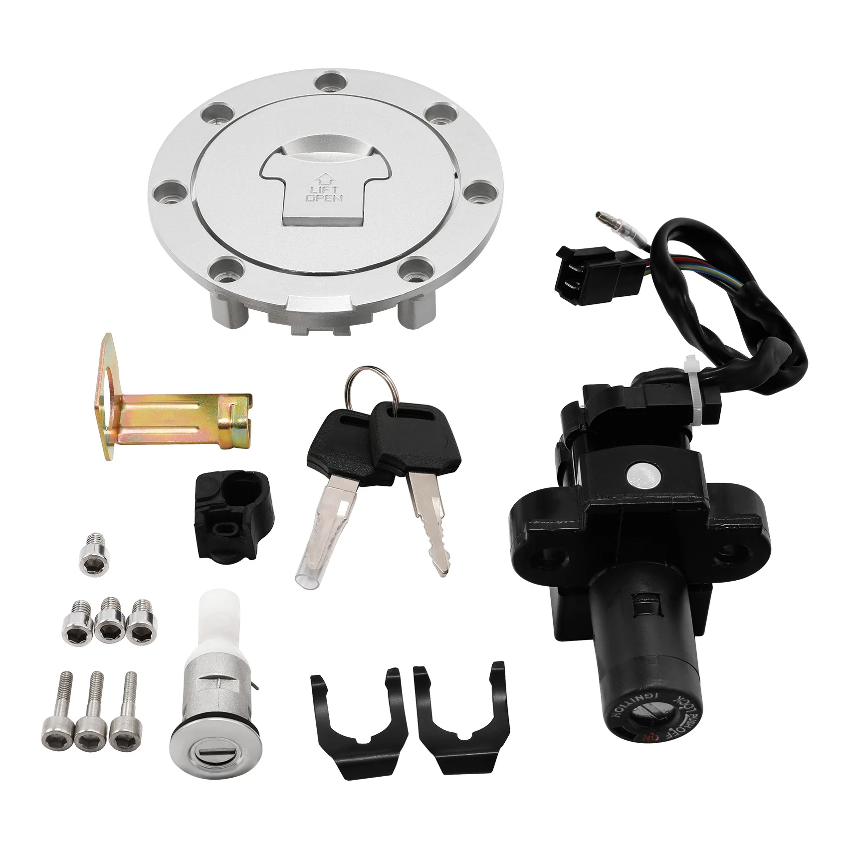 Motorcycle-Fuel-Gas-Cap-Ignition-Switch-Lock-Key-Set-For-Honda-CB400-CB ...