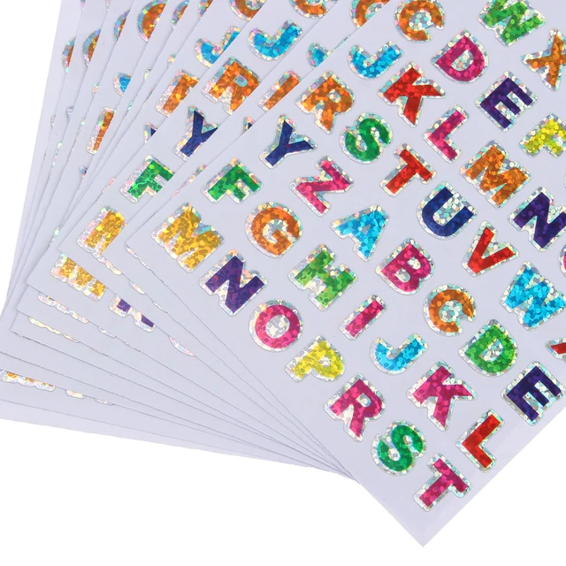Cute Letter Stickers 10 Sheets Colorful 3D Puffy Letter Stickers ...