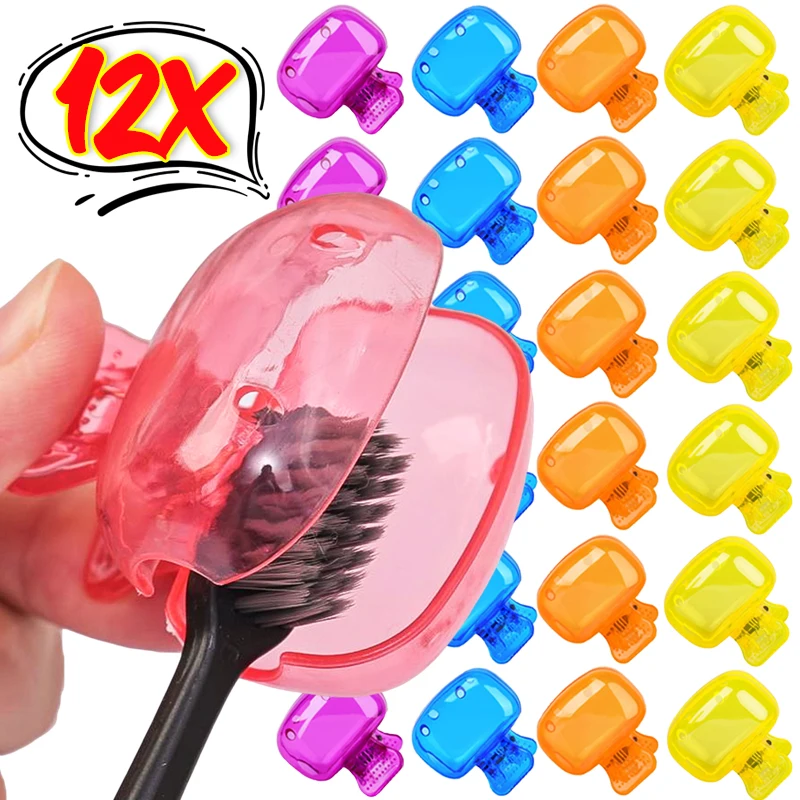 12-1PCS Portable Toothbrush Cover Holder Plastic Dustproof Toothbrush ...