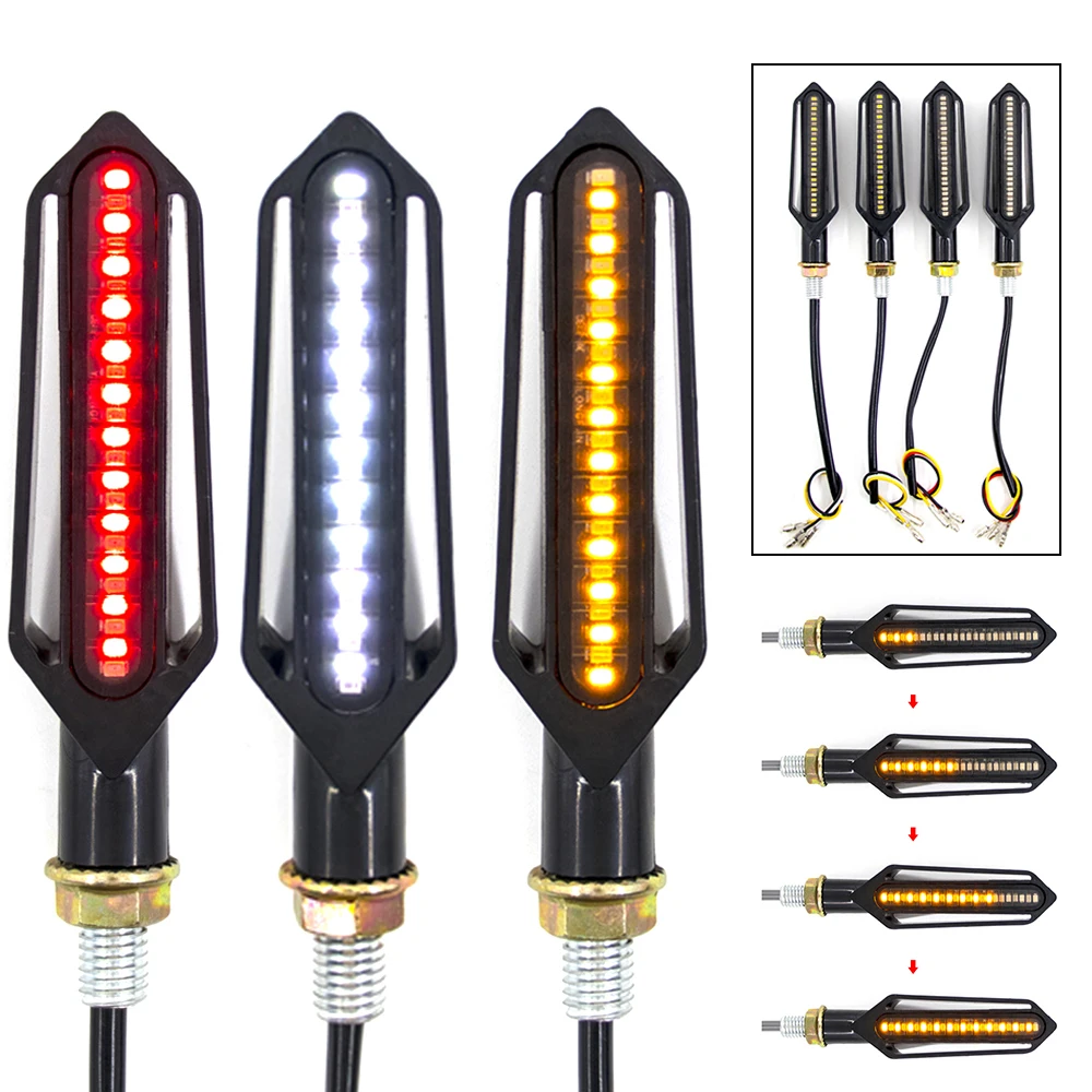 24-LED-Motorcycle-Turn-Signal-Tail-Light-Flowing-Blinker-12V-Three-use ...