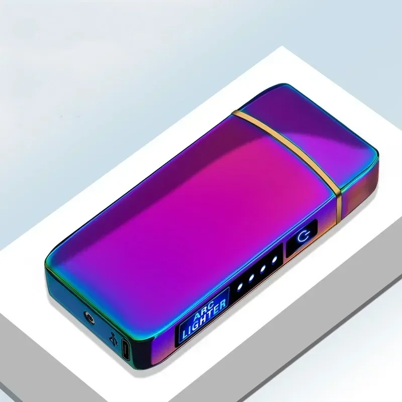 Hot-Electric-Windproof-Metal-Lighter-Double-Arc-Flameless-Plasma ...