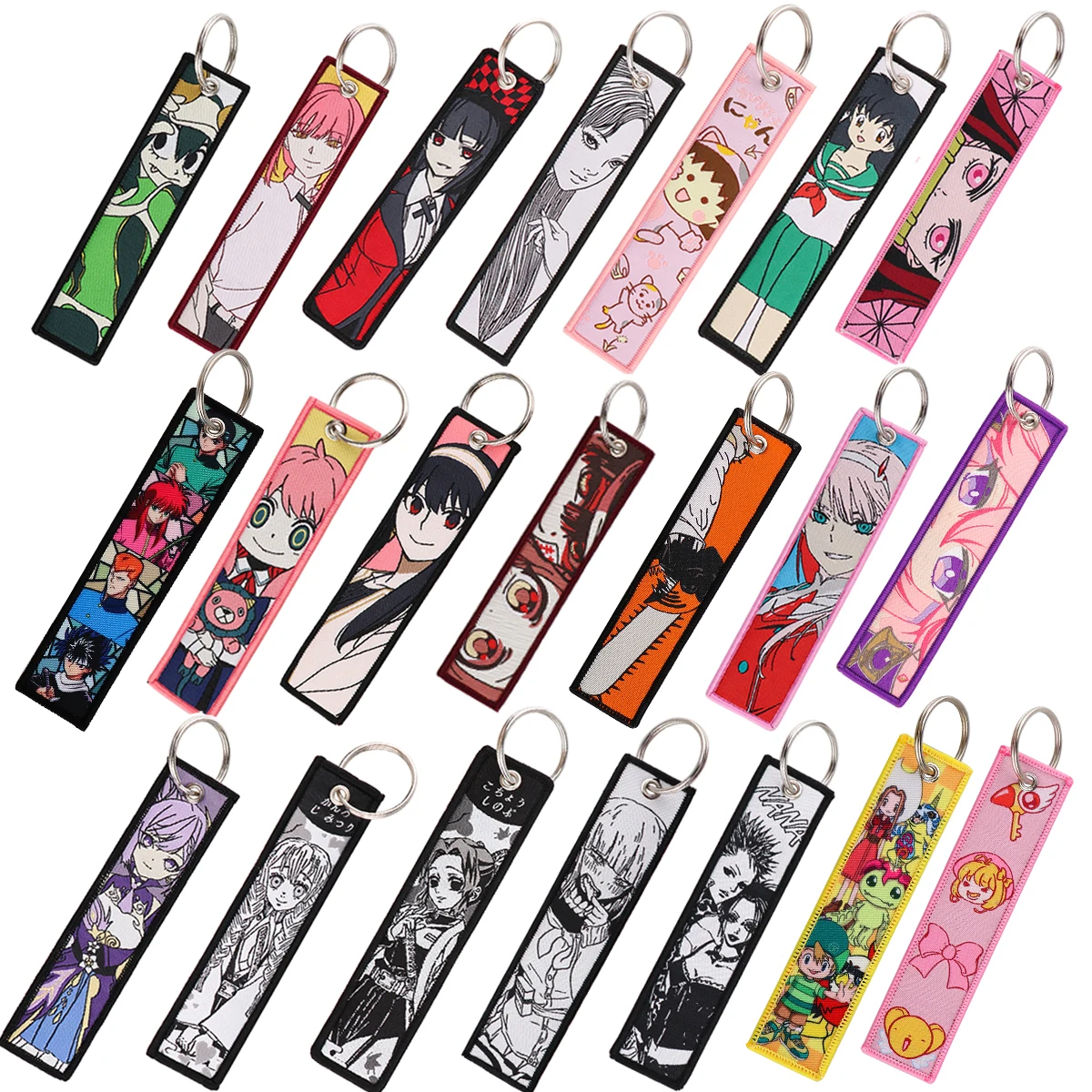 Cute-Embroidered-Keys-Tag-Keychains-for-Women-Keyring-Japanese-Anime ...