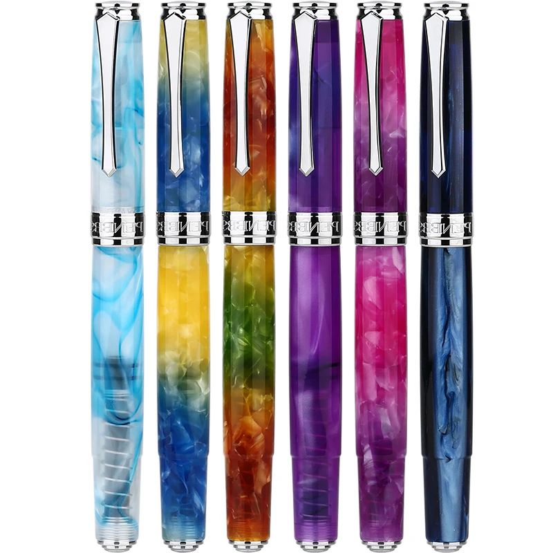PENBBS-500-Acrylic-Push-Press-Piston-Fountain-Pen-Iridium-Fine-Nib-0 ...