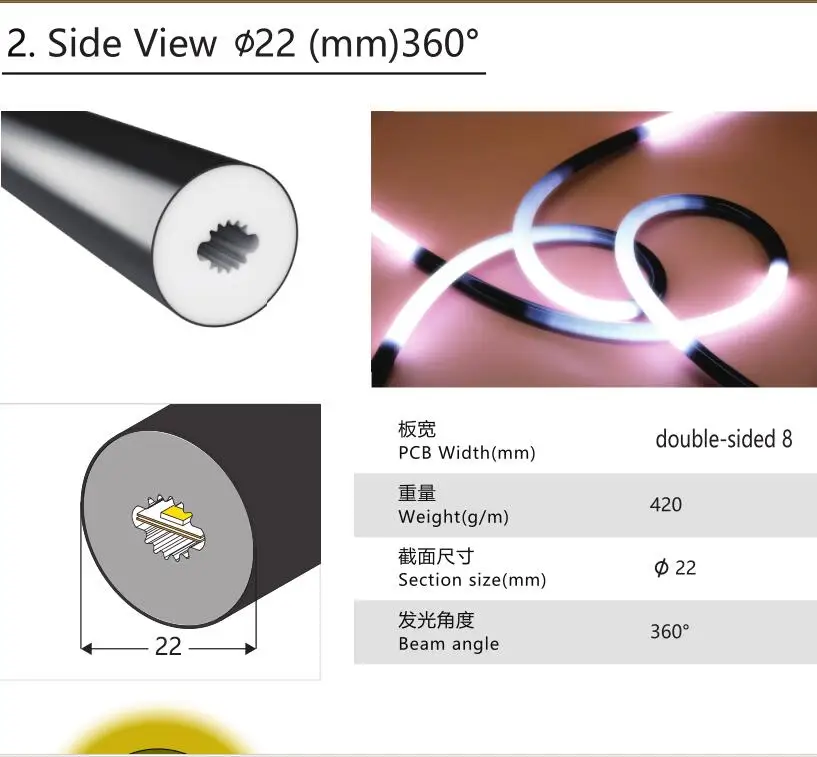 22mm-diameter-black-color-silicon-frosted-neon-tube-used-for-PCB-Width ...