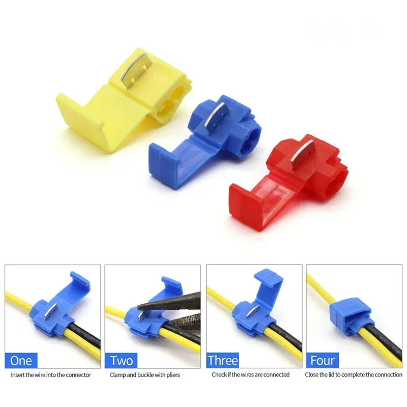 10-20-50PCS-Scotch-Lock-Wire-Connector-Without-Breaking-Cable-Insulated ...