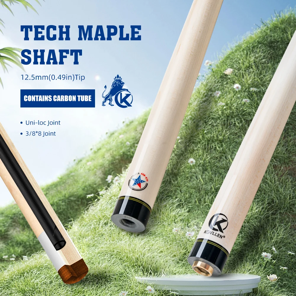 KONLLEN-Maple-Pool-Cue-Single-Shaft-with-12-5mm-Tip-Built-in-Carbon ...