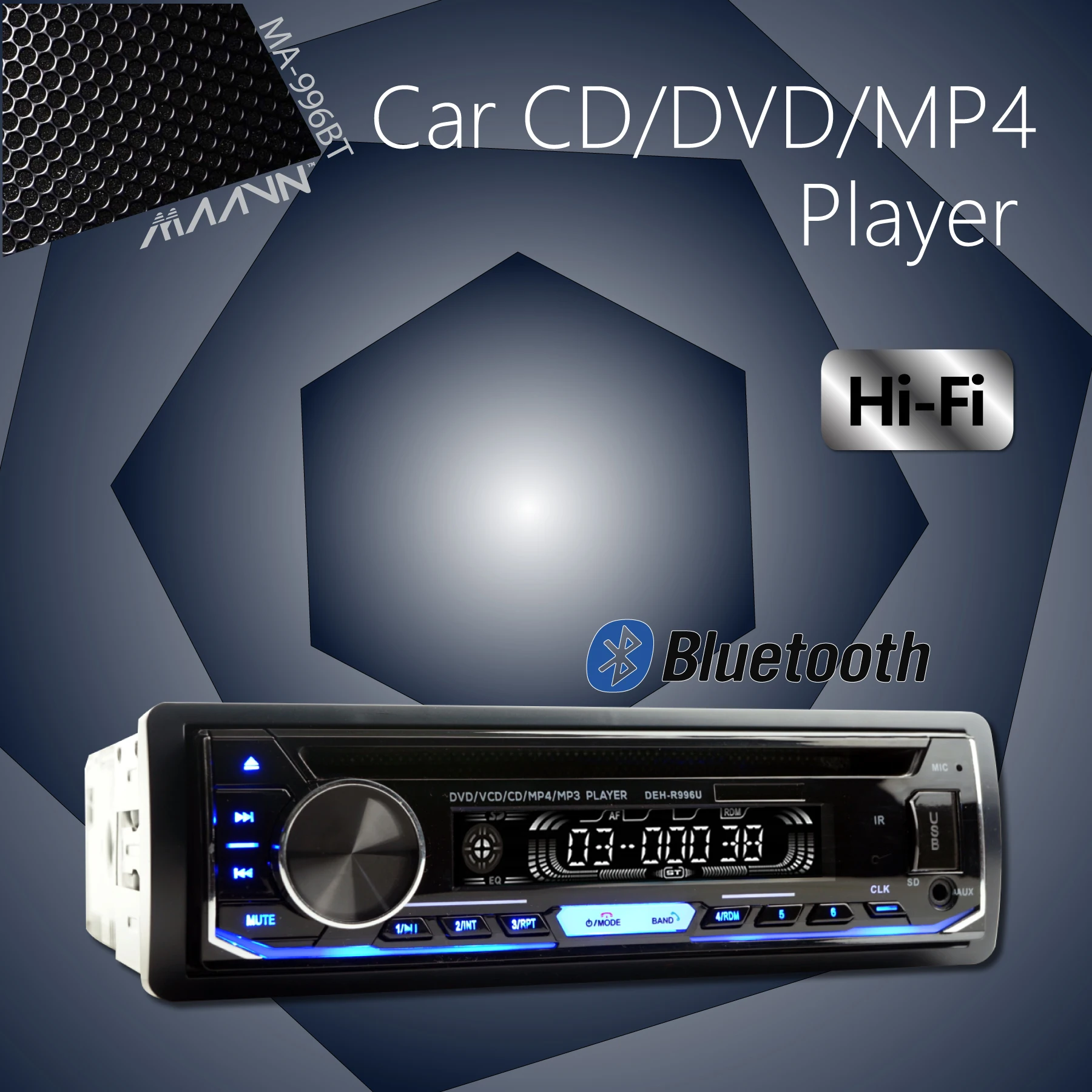 Car-1Din-CD-DVD-USB-TF-In-Dash-Radio-media-Receiver-with-Bluetooth ...