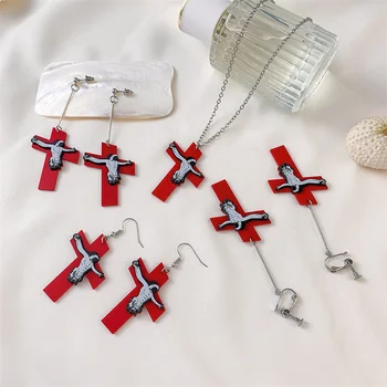NEON GENESIS EVANGELION EVA NERV Lilith Cross Pendant Necklace Earrings ...