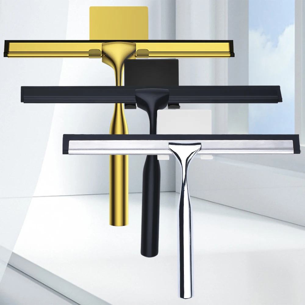 All-Purpose-Shower-Squeegee-10-Golden-Color-Silicone-Scrape-Stainless ...