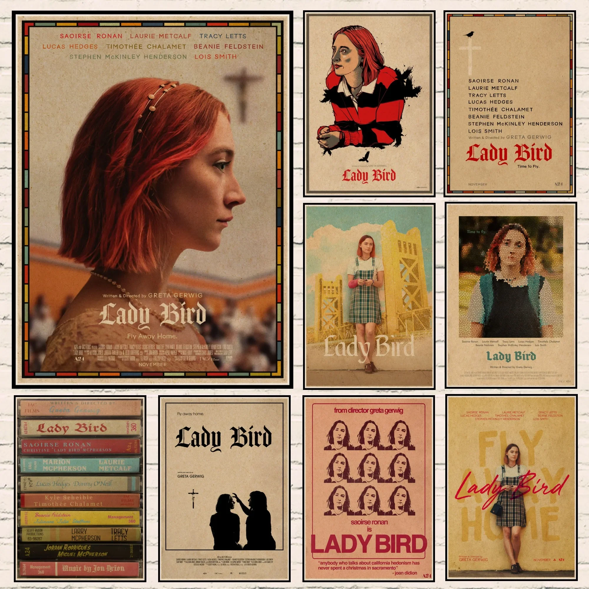 Lady-Bird-Movie-Poster-Greta-Gerwig-Film-Saoirse-Rona-Vintage-Retro ...