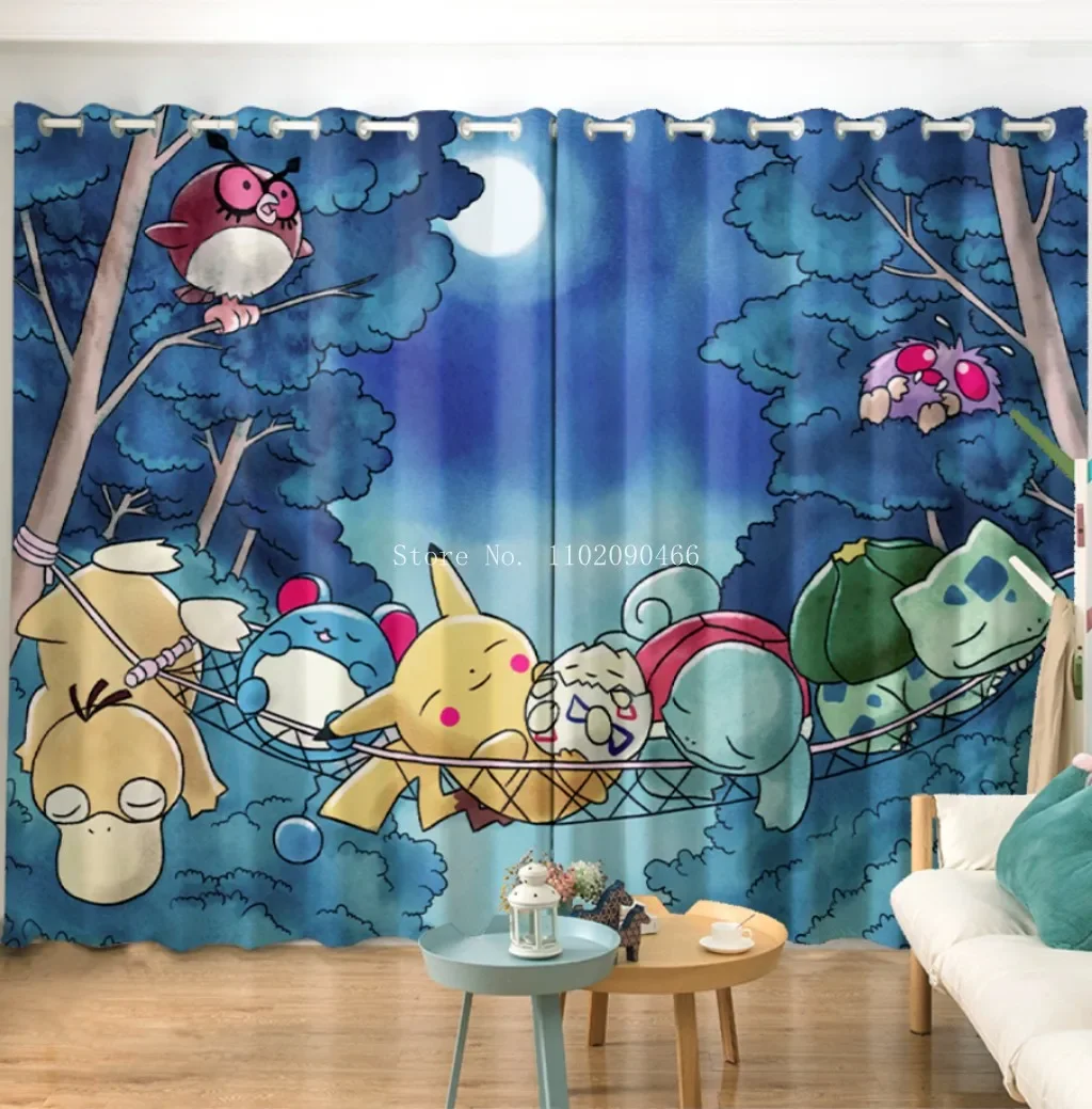 Anime-Cartoon-Pokemon-Pikachu-Blackout-Curtain-Window-Shade-Bedroom ...
