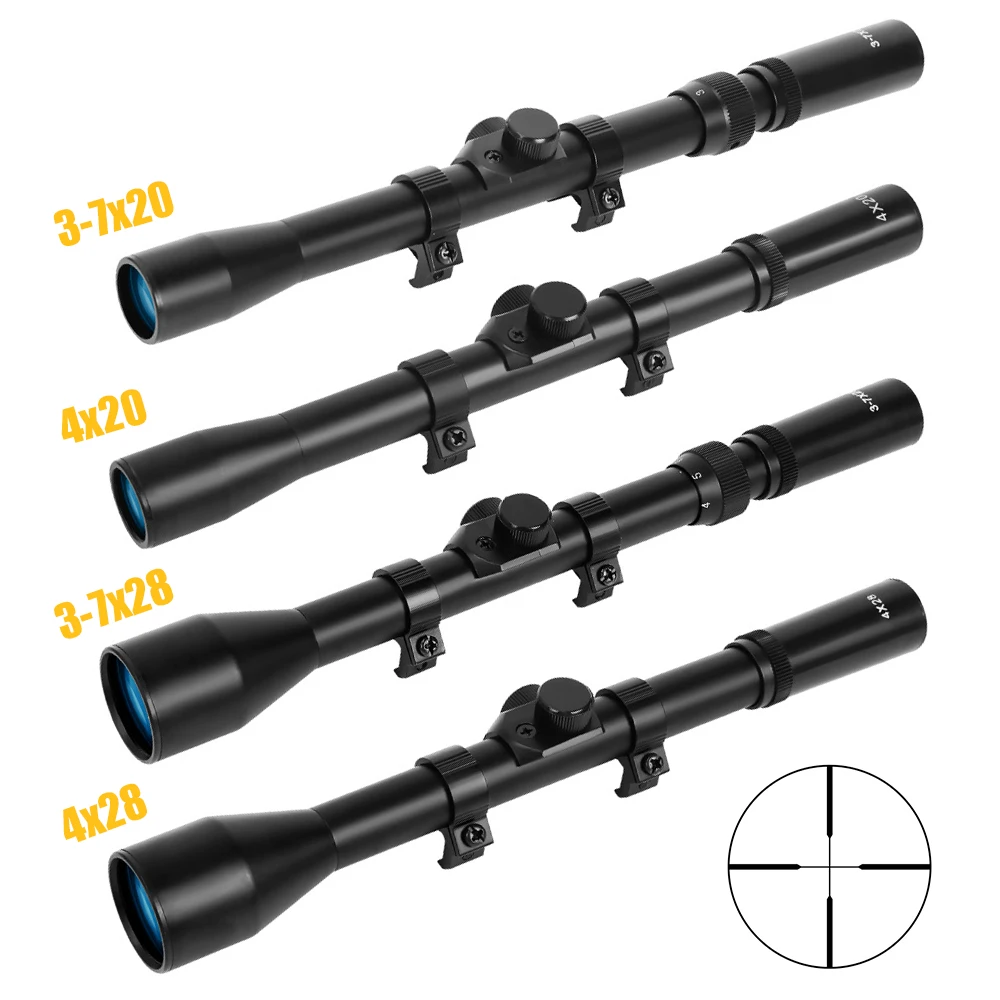 4x20-Hunting-Scopes-3-7x28-Tactical-Riflescope-Optical-Sight-Crosshair ...