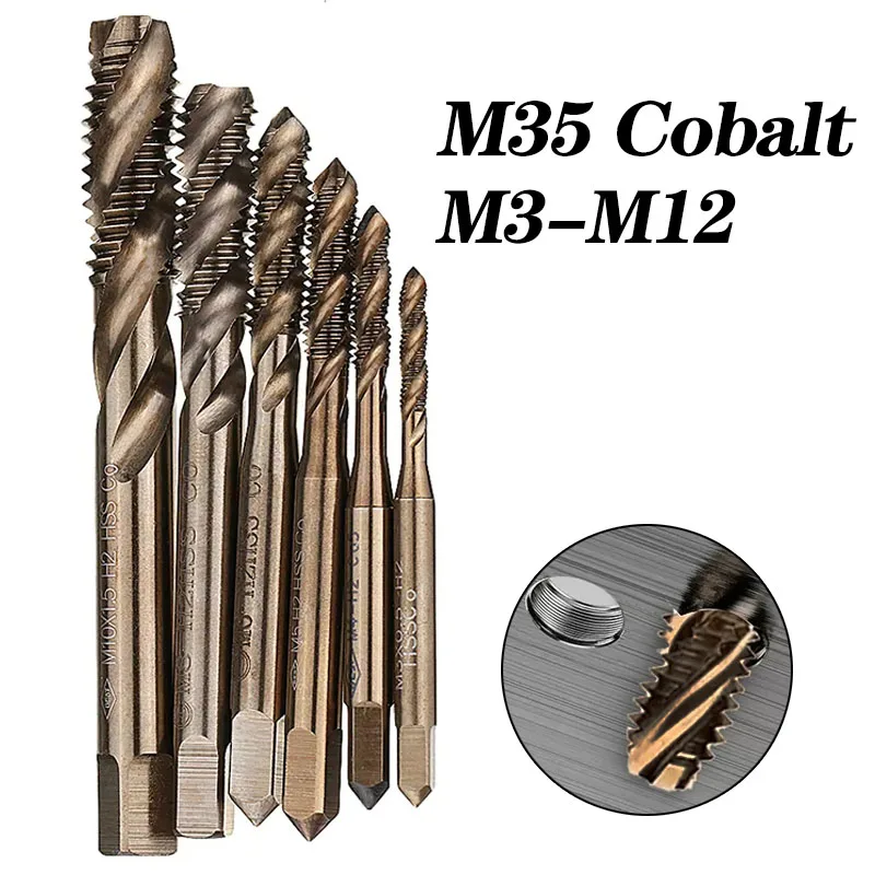 Cobalt-Screw-Thread-Tap-Drill-Bits-M35-HSS-CO-Spiral-Flute-Metric-M3 ...