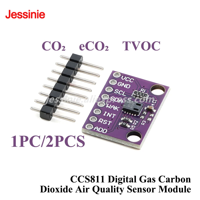 1PC/2PCS CCS811 Digital Gas Sensor Carbon Dioxide Detection Sensor ...