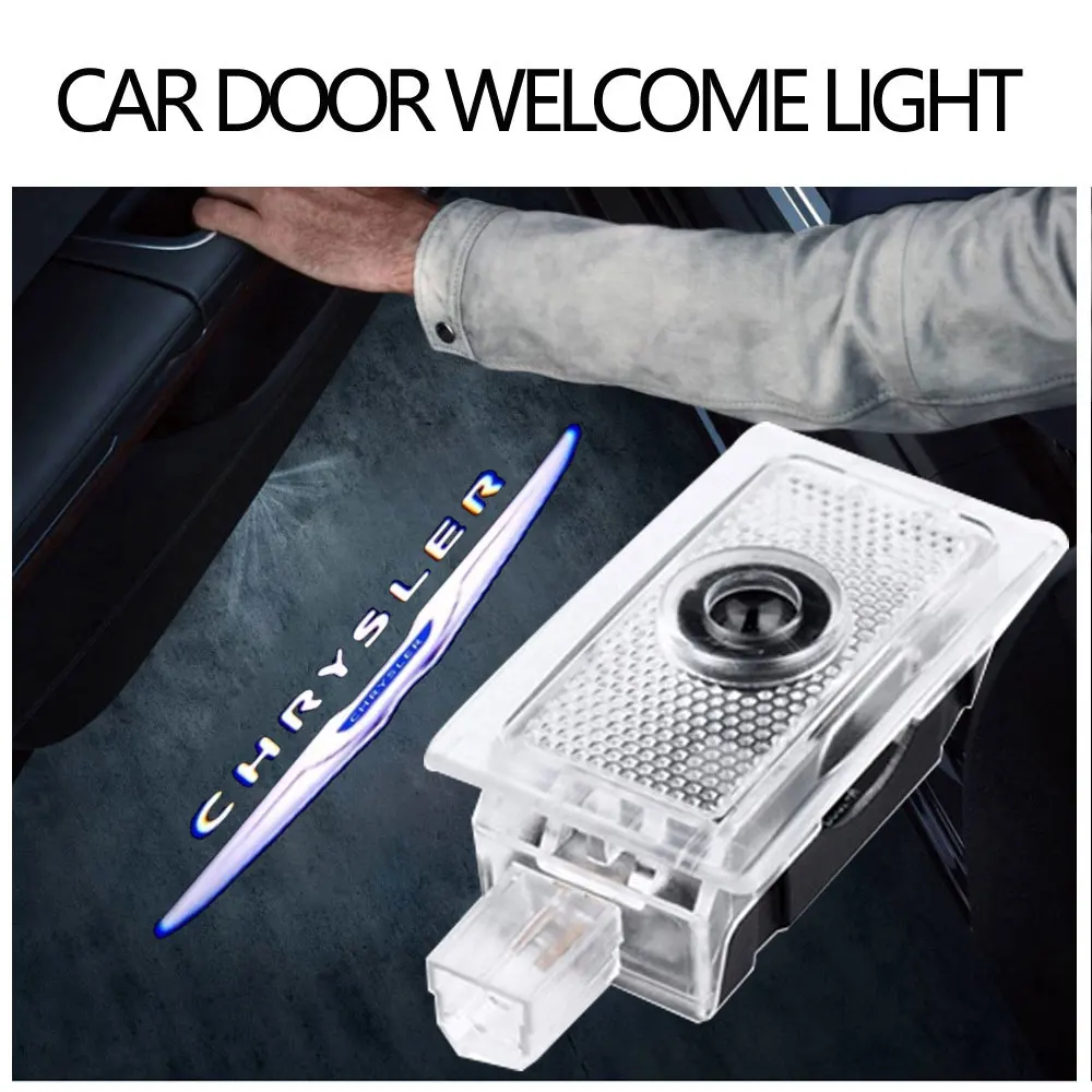 2pcs Car Door Logo Lights For Chrysler 300 300c Lx Ld 2005 2006 2007 ...