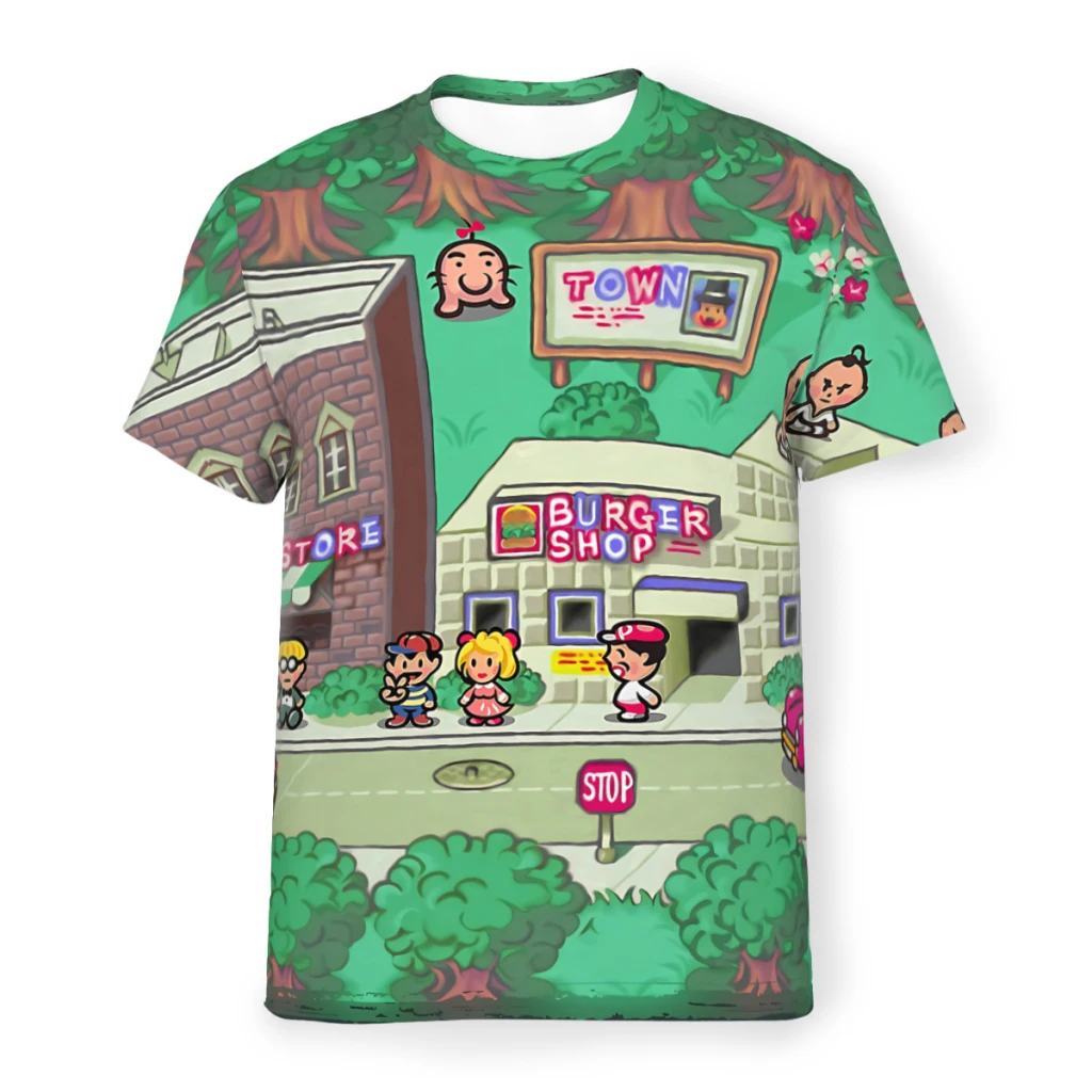 Earthbound-Game-Polyester-TShirt-for-Men-Town-Soft-Leisure-Thin-T-Shirt ...