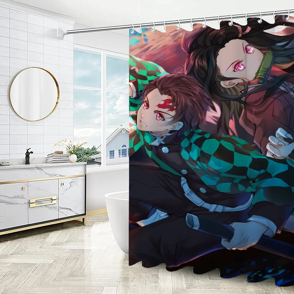 Shower-Curtains-for-Bathroom-Curtain-for-Quarto-Demon-Slayer-Folding ...
