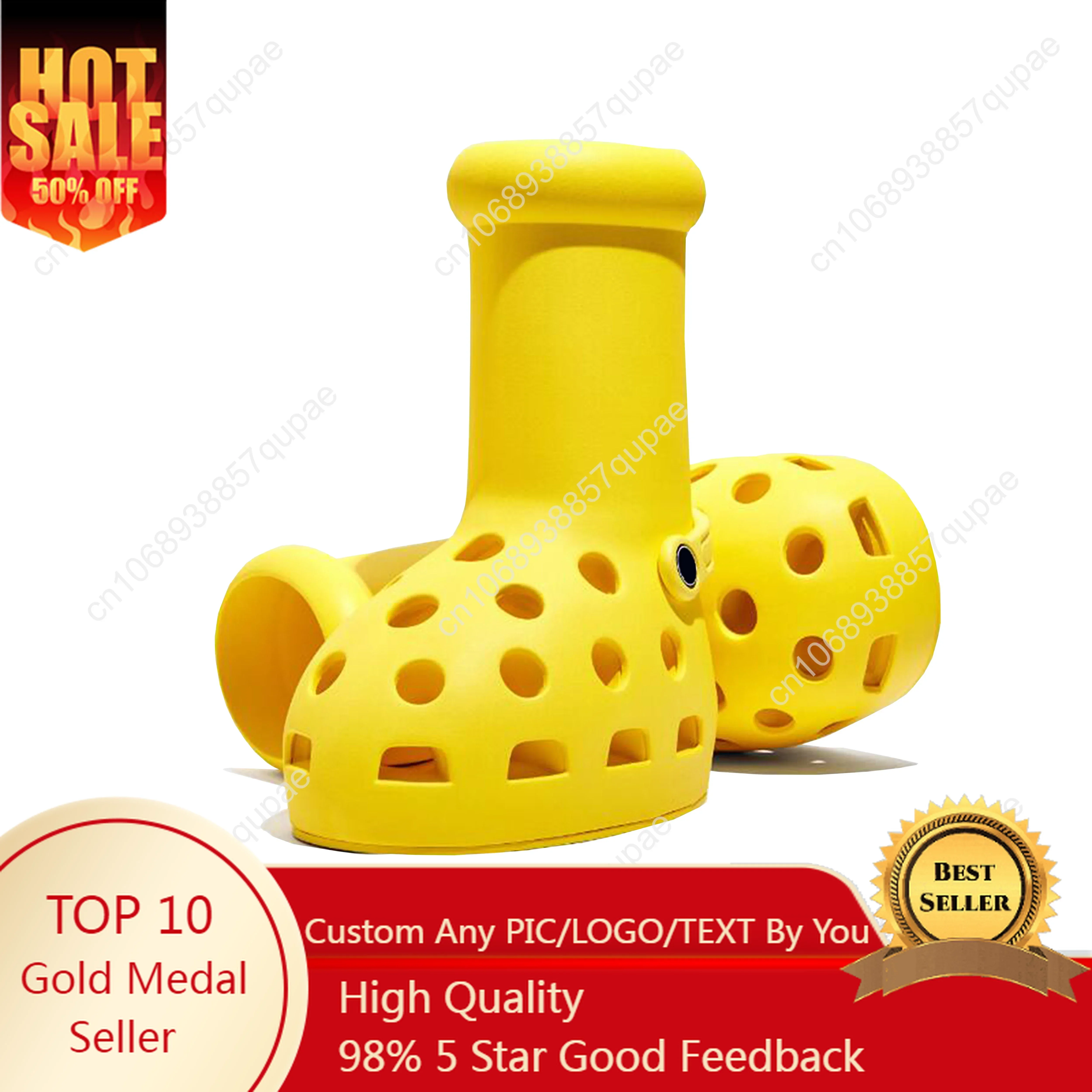 Astro-Boy-Water-Shoes-Yellow-Astroboy-Hole-Boots-2024-Womens-Mens-Round ...