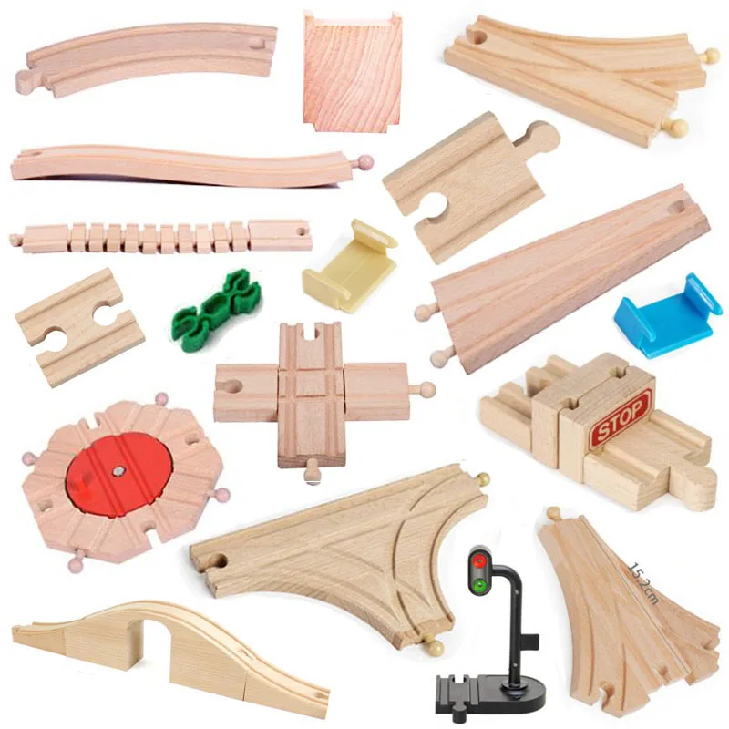 Wooden Train Track Railway Accessories | Wooden Trains Children ...