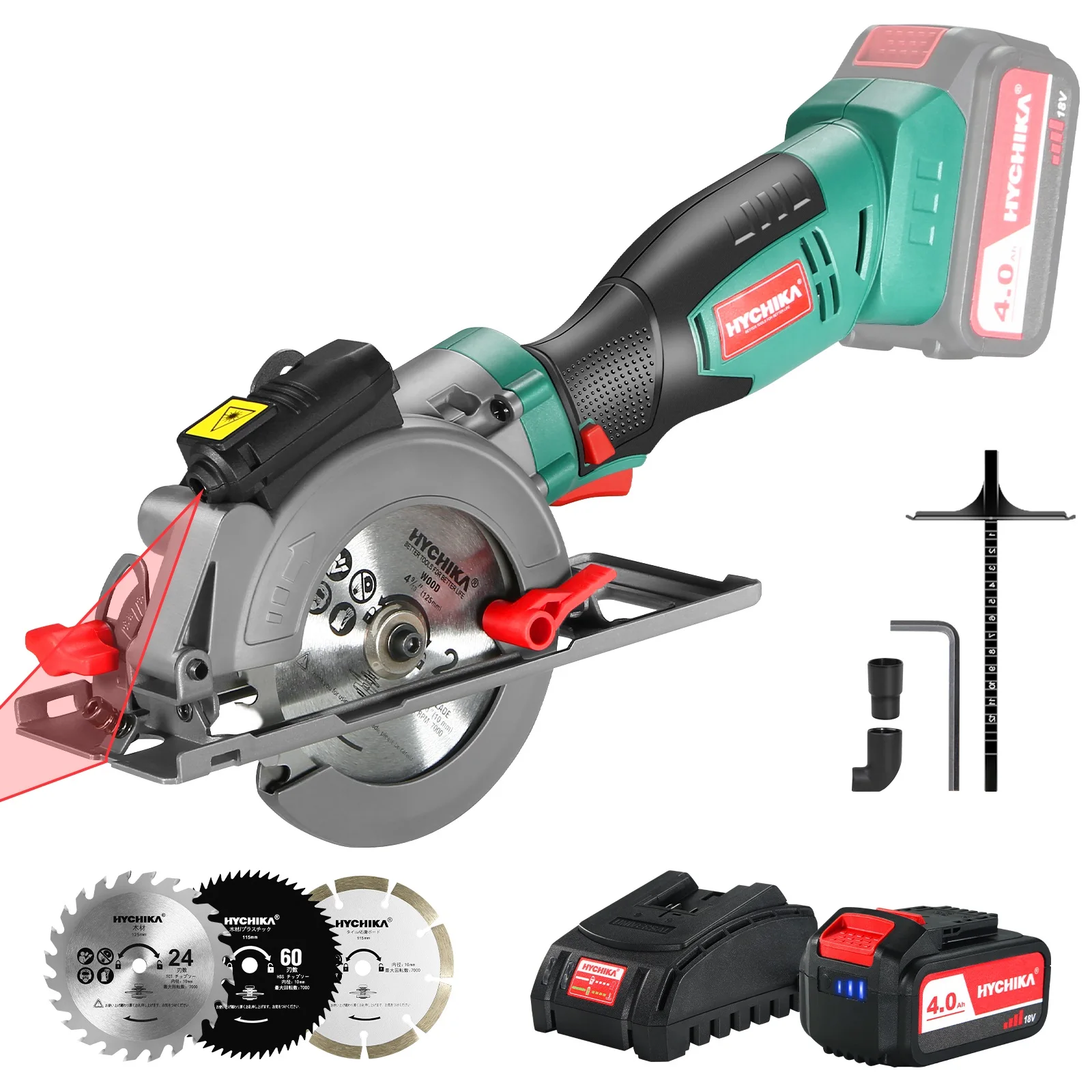 HYCHIKA-18V-Cordless-Circular-Saw-4-0Ah-Battery-3500Rpm-Rechargeable ...