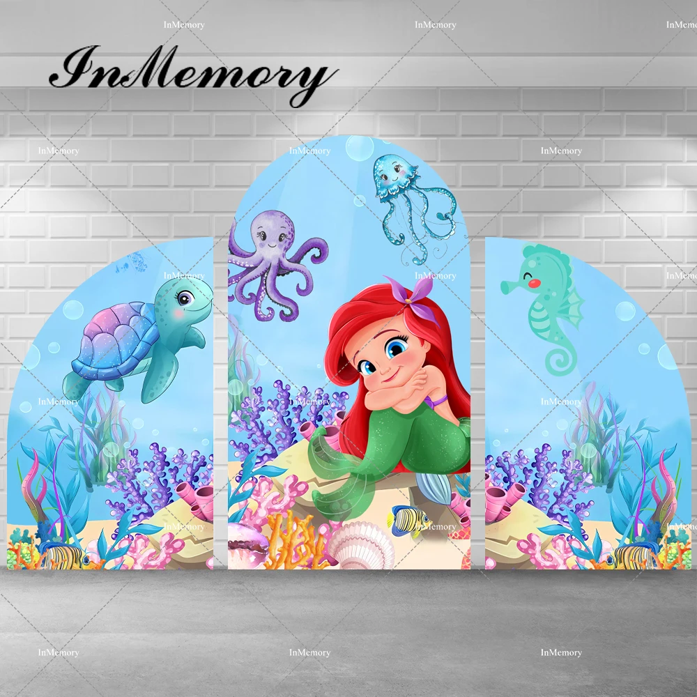 Little-Mermaid-Ariel-Princess-Arch-Backdrop-Cover-Under-The-Sea-Girls ...