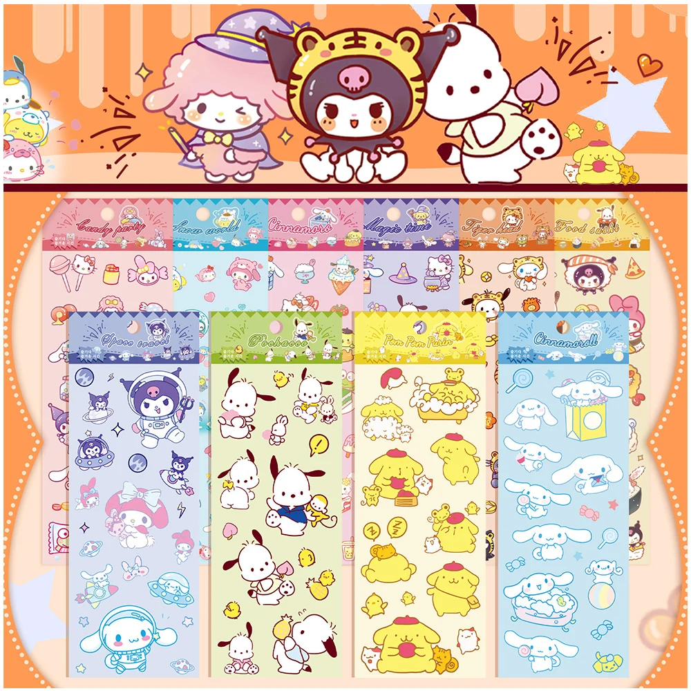 Cartoon Sanrio Stickers Kawaii Girls Aesthetic Laptop Phone Decal Hello ...