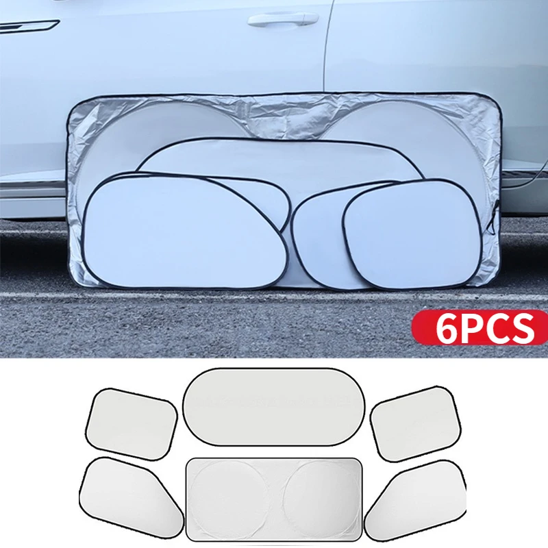 5-6pcs-Car-Front-Rear-Side-Sunscreen-Window-Sunshade-Cover-Protector ...