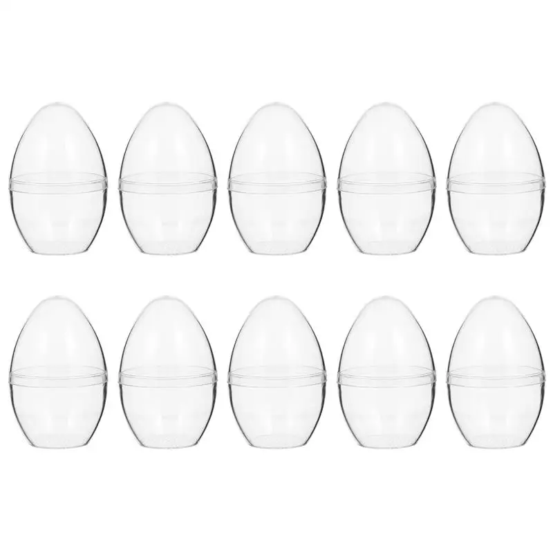 10pcs-Fillable-Clear-Plastic-DIY-Egg-Shape-Mold-Ball-Ornament-for ...
